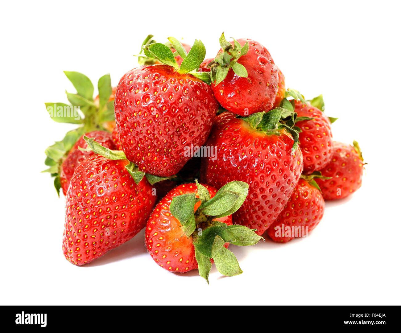 Red strawberry photographed close up on a white background Stock Photo ...