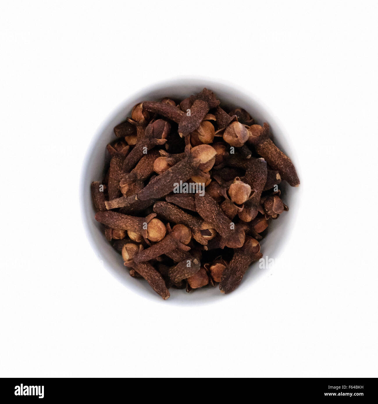 A pot of cloves, the aromatic flower buds of a tree in the family ...