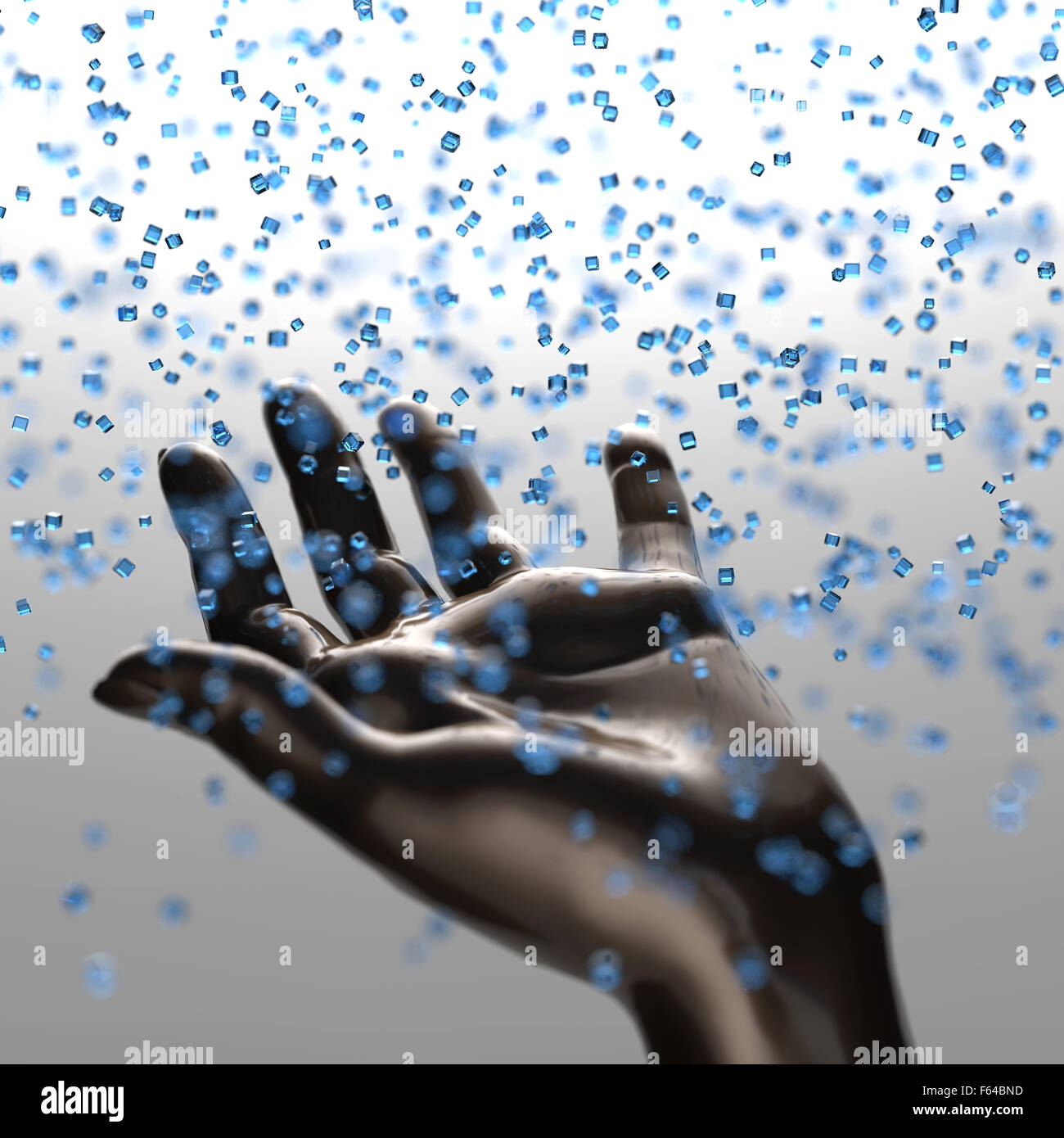 human hand in the crystal rain Stock Photo - Alamy