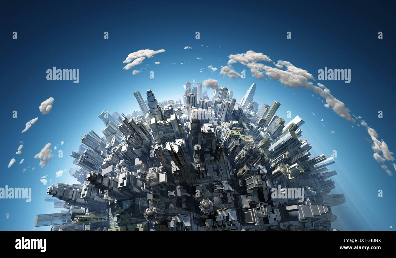 megalopolis aerial view Stock Photo - Alamy