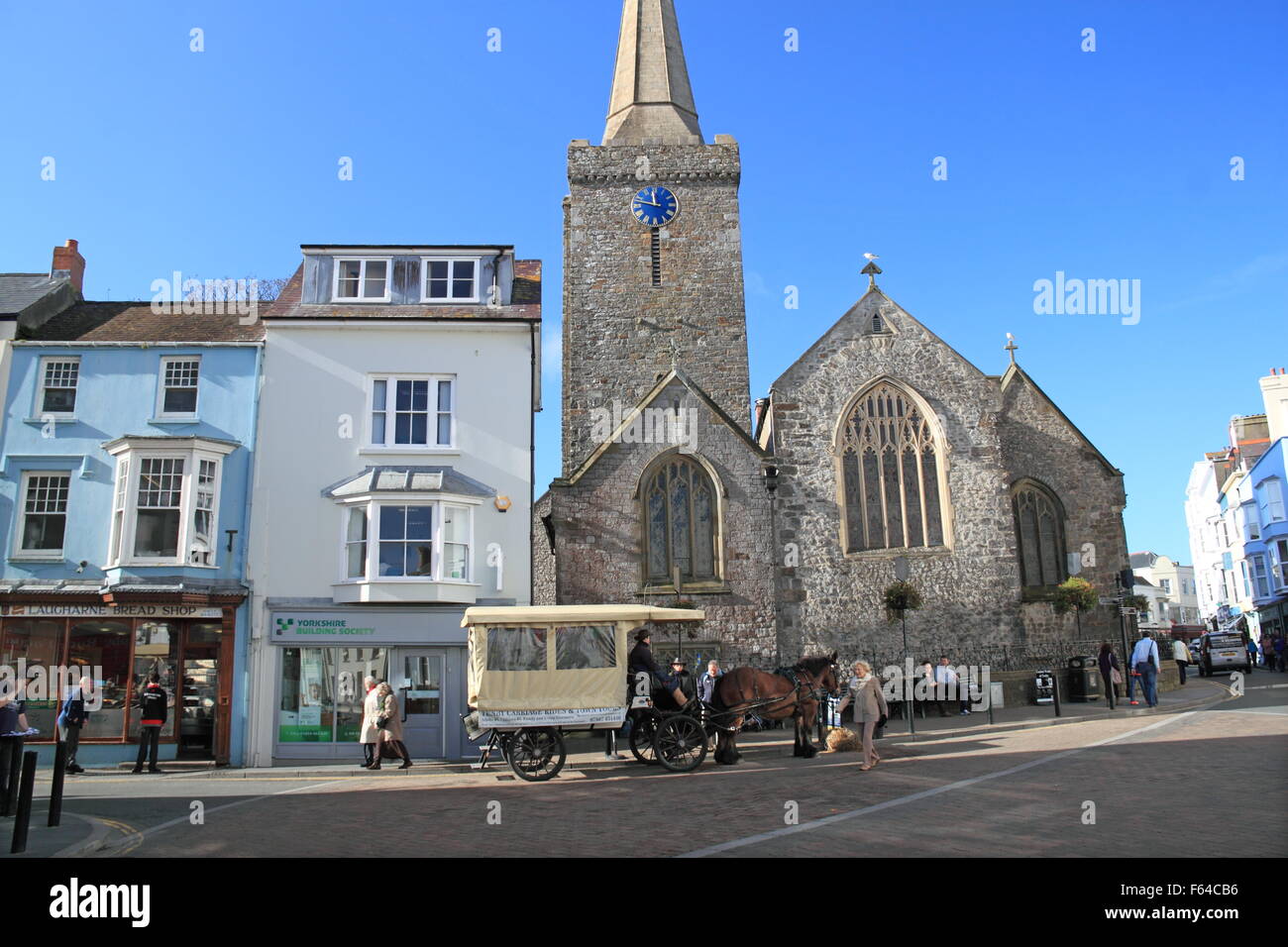 St Mary's church, High Street, Tenby, Pembrokeshire, Dyfed, Wales ...