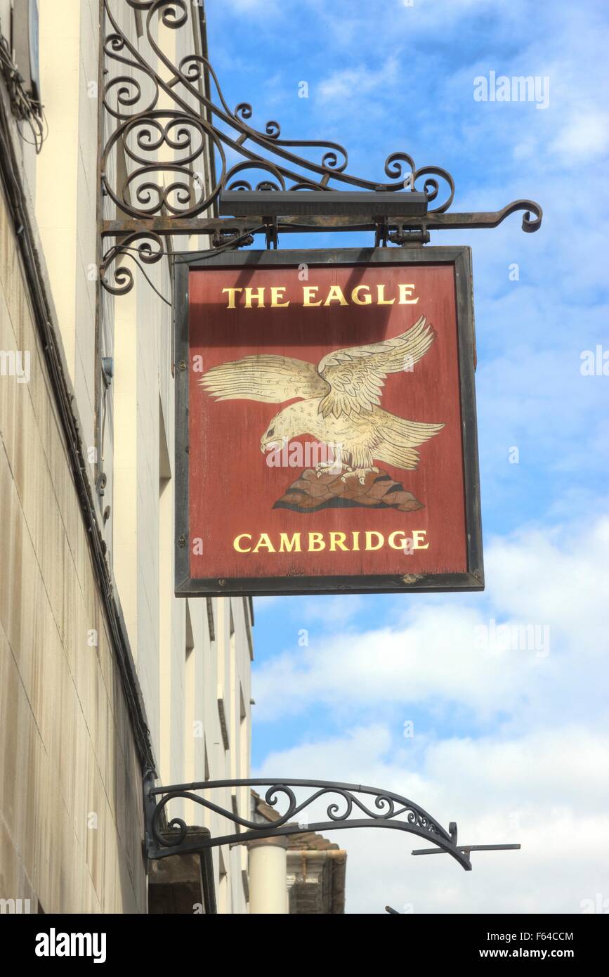 Eagle Pub, Cambridge pub sign Stock Photo - Alamy