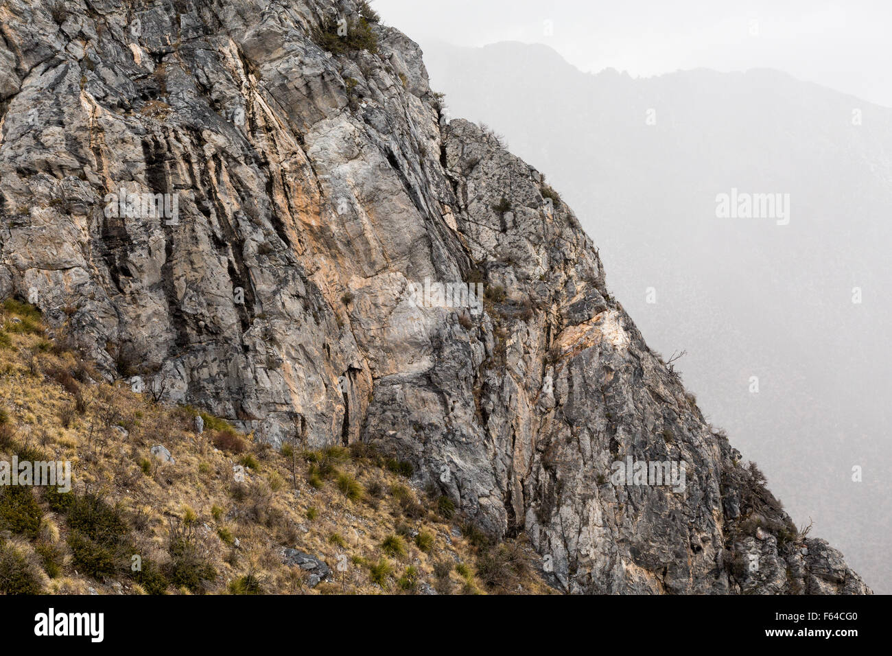 A rocky outcropping on a mountain in the Huachuca Mountains, Miller ...