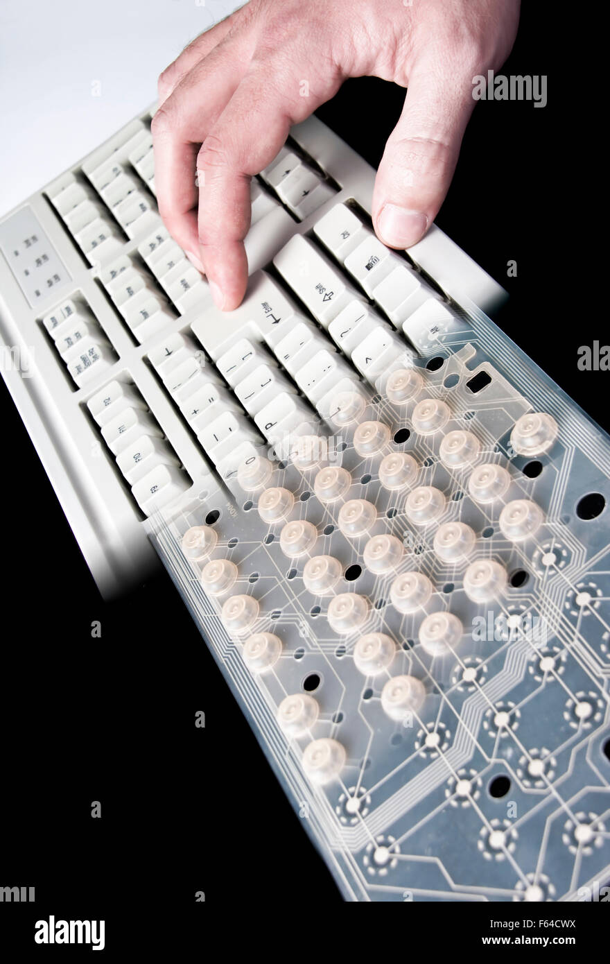 Construction of computer keyboard. How it's made Stock Photo - Alamy