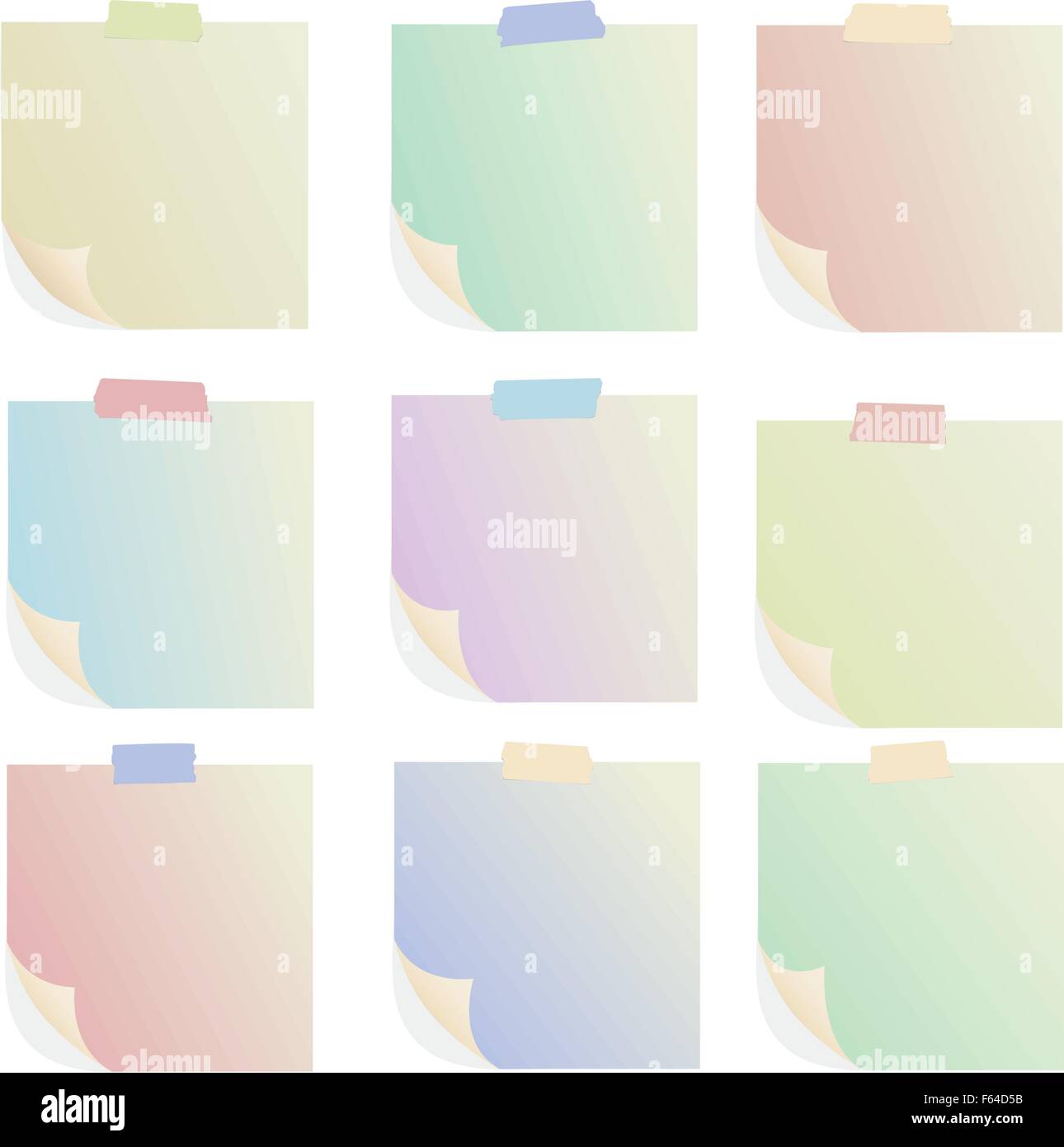 Set of various colorful note papers on white background Stock Vector ...