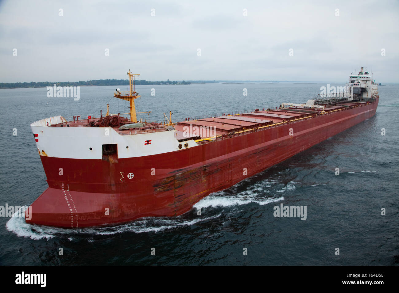 Laker Ship on the Great Lakes, shot from another Laker ship Stock Photo ...