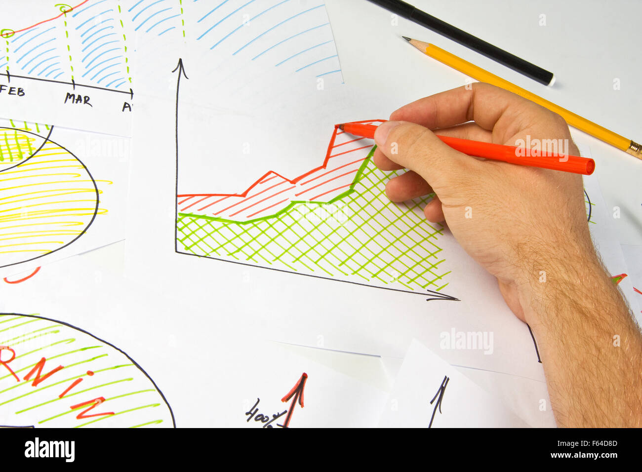 Drawing business diagram Stock Photo - Alamy