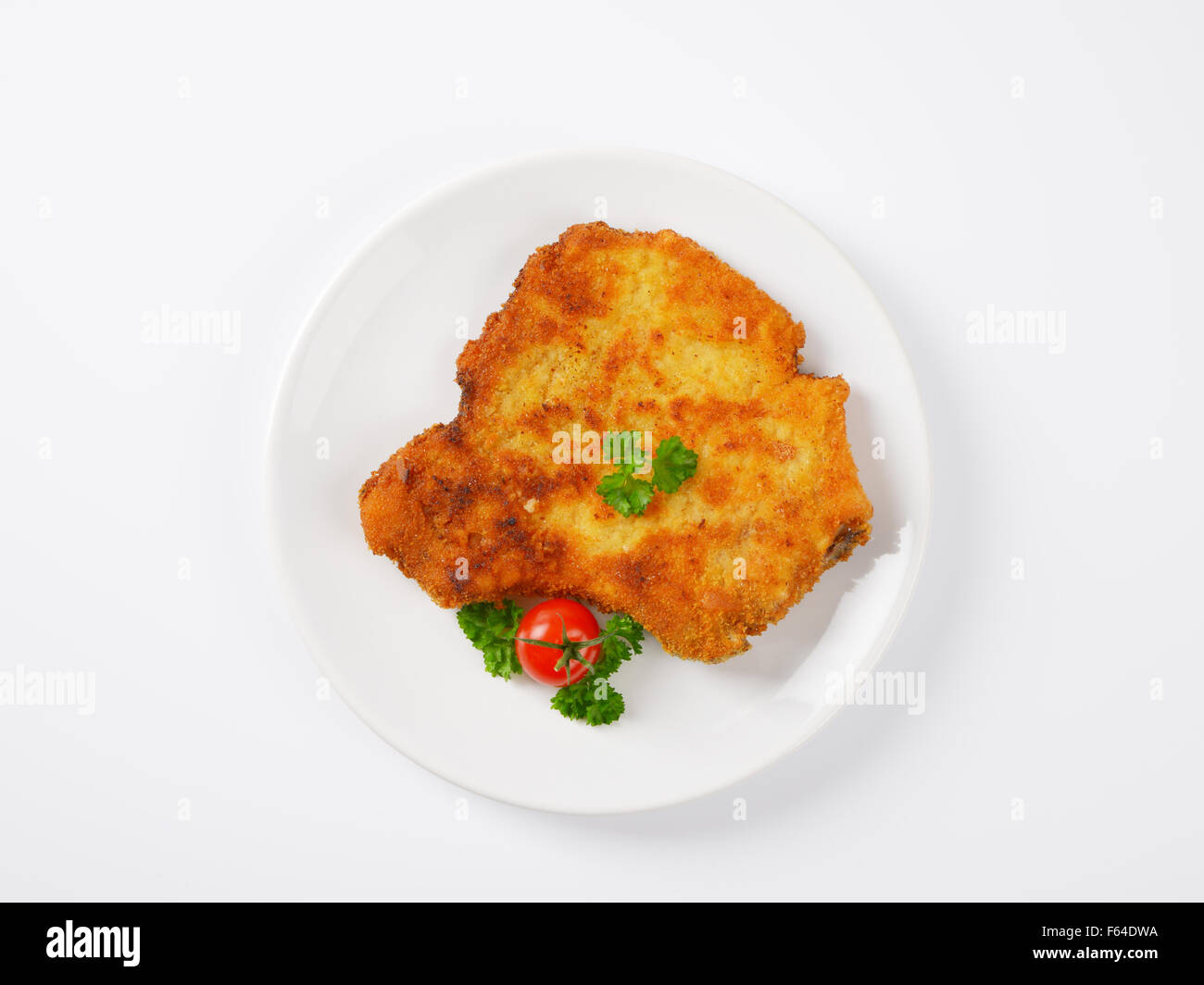 fried pork chop on white plate Stock Photo - Alamy