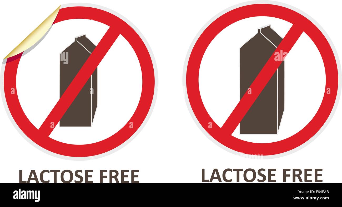 Lactose free vector stickers and icons for allergen free products Stock ...