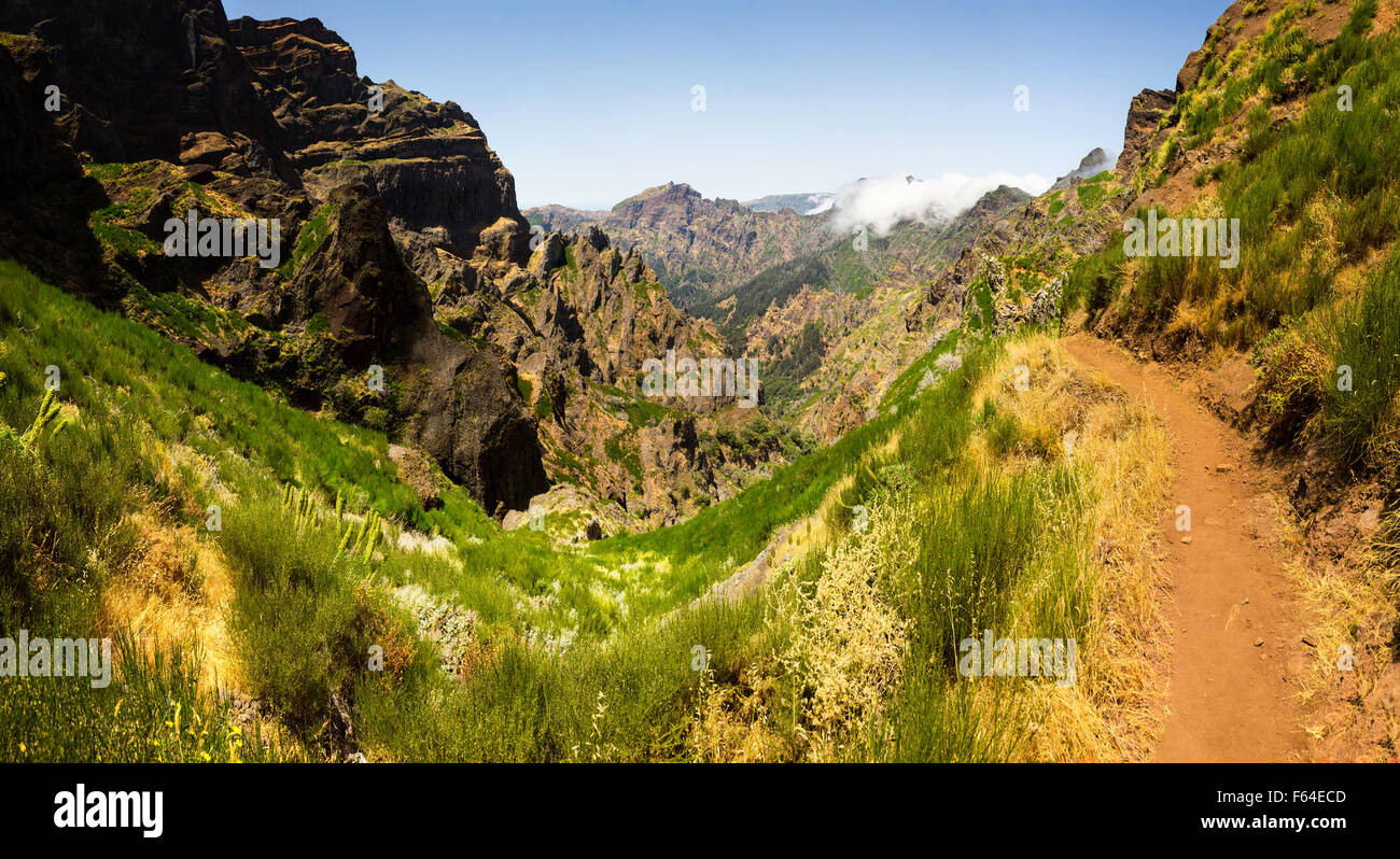 Summer mountains with canyon beautiful landscape, Portugal, Madeira ...
