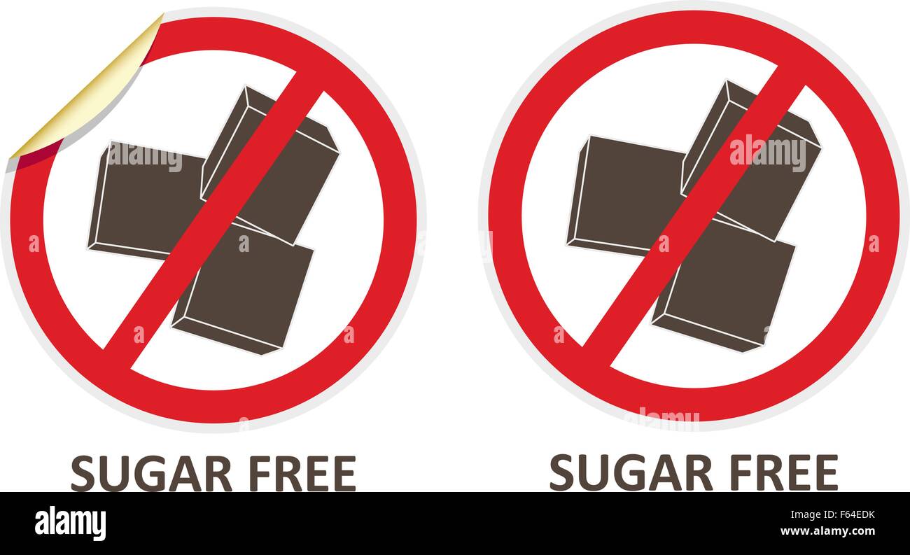 Sugar free vector stickers and icons for allergen free products Stock ...