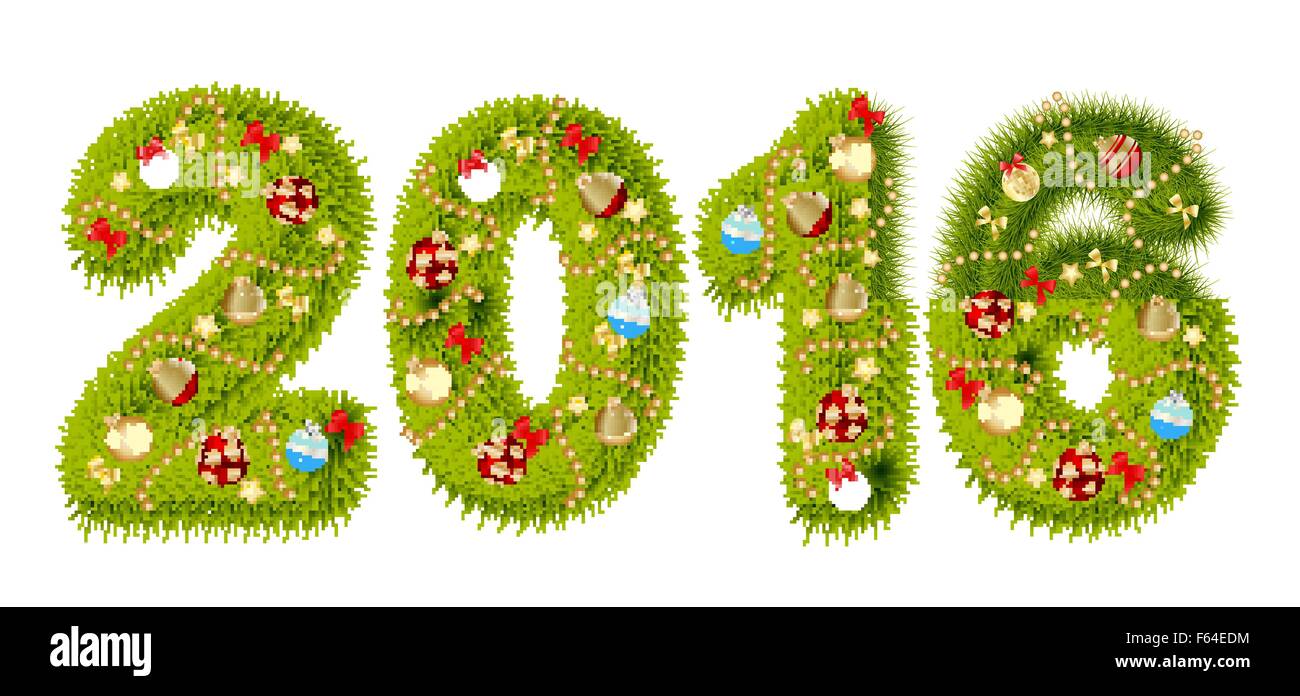 Christmas 2016 Alphabet Number Vector Illustration Stock Vector Image ...