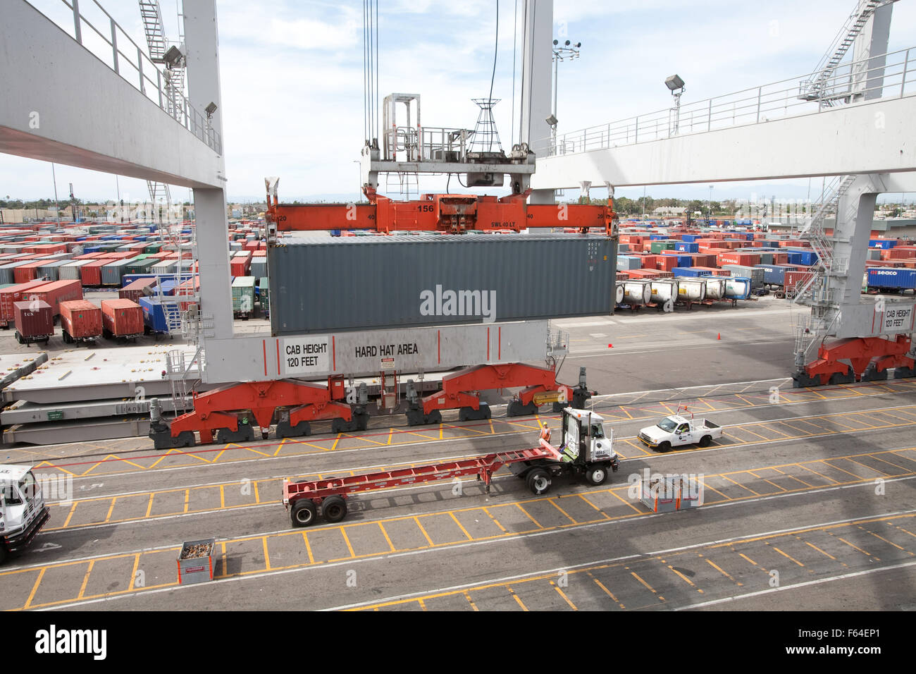 shipping container being loaded on ship Stock Photo - Alamy