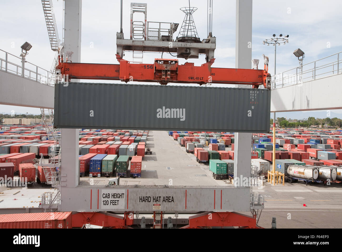 shipping container being loaded on ship Stock Photo - Alamy