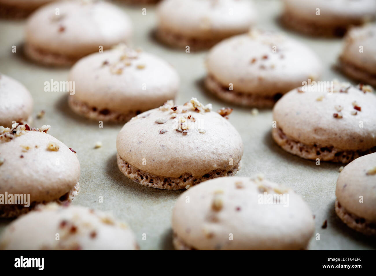 Baking macaroons with nuts and chocolate Stock Photo - Alamy