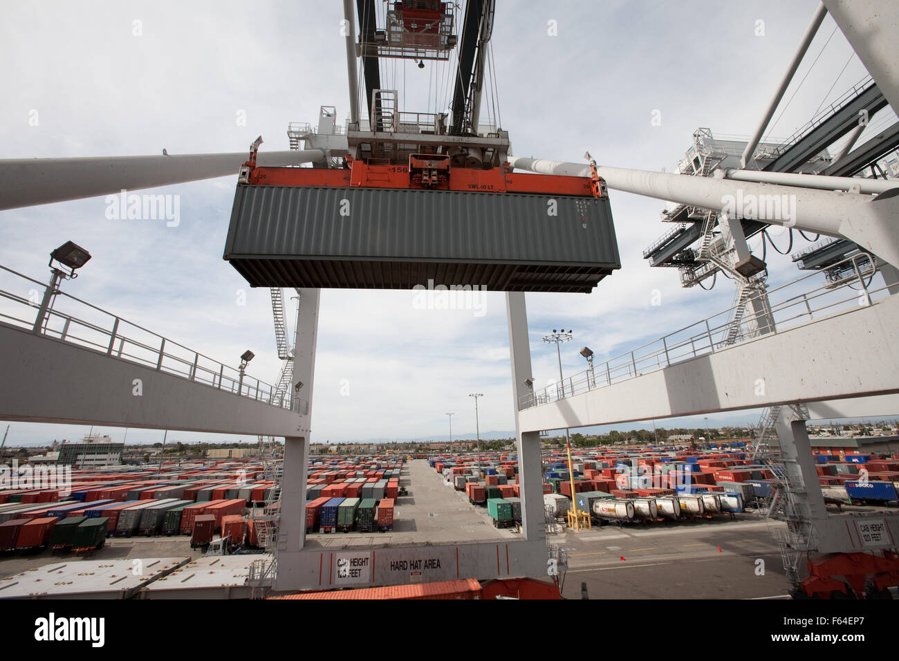 shipping container being loaded on ship Stock Photo - Alamy