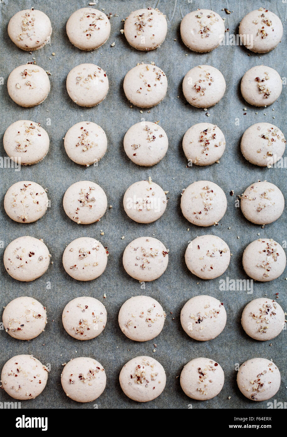 Baking macaroons with nuts and chocolate Stock Photo - Alamy