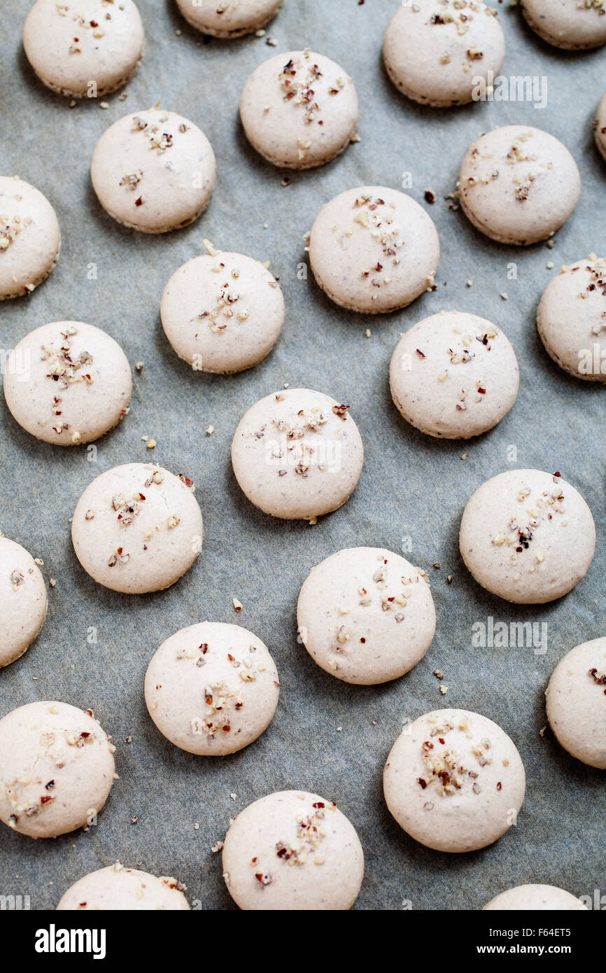 Baking macaroons with nuts and chocolate Stock Photo - Alamy