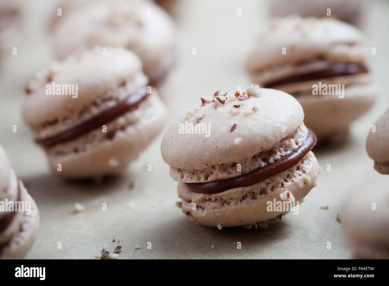 Baking macaroons with nuts and chocolate Stock Photo - Alamy