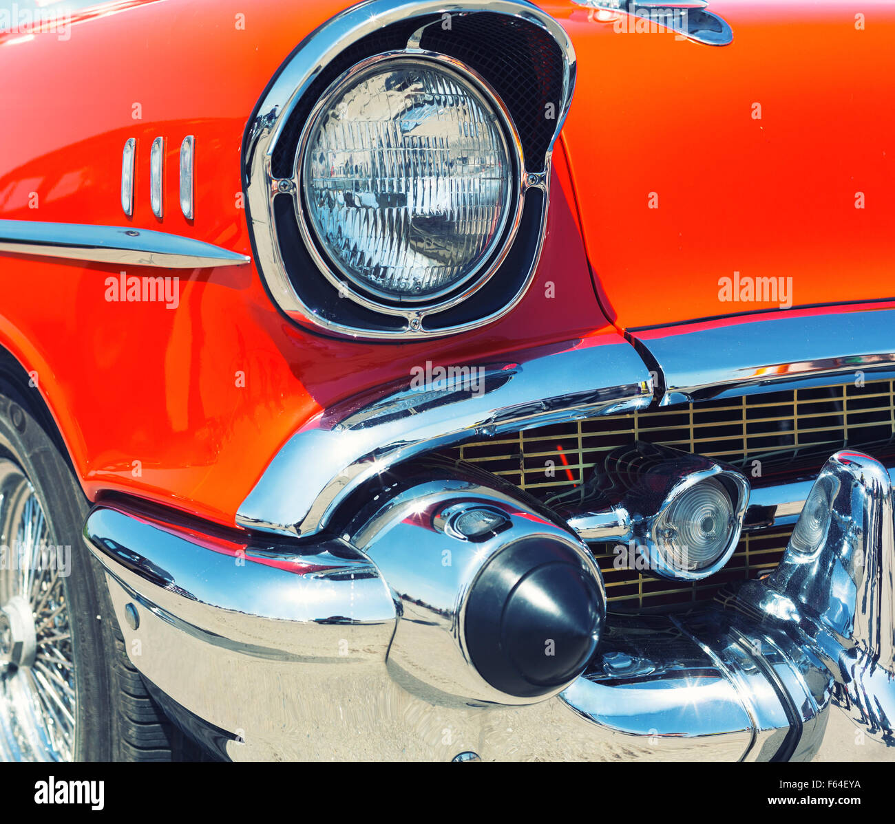 Closeup of retro car headlight Stock Photo - Alamy
