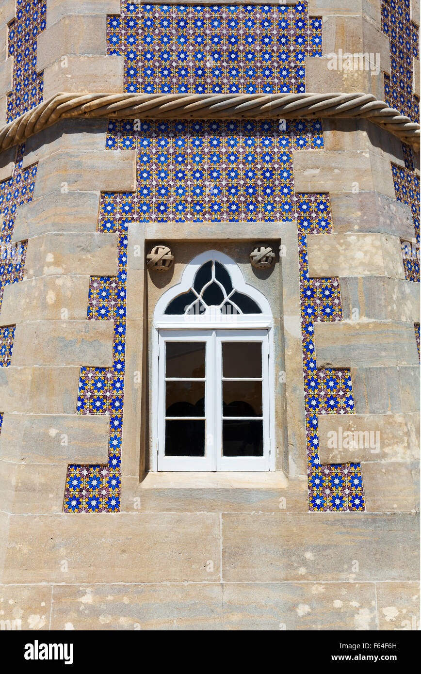 Tile decorated window close up Stock Photo - Alamy