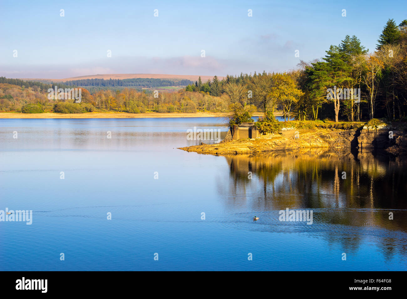 Burrator Reservoir on Dartmoor National Park one of the reservoirs ...