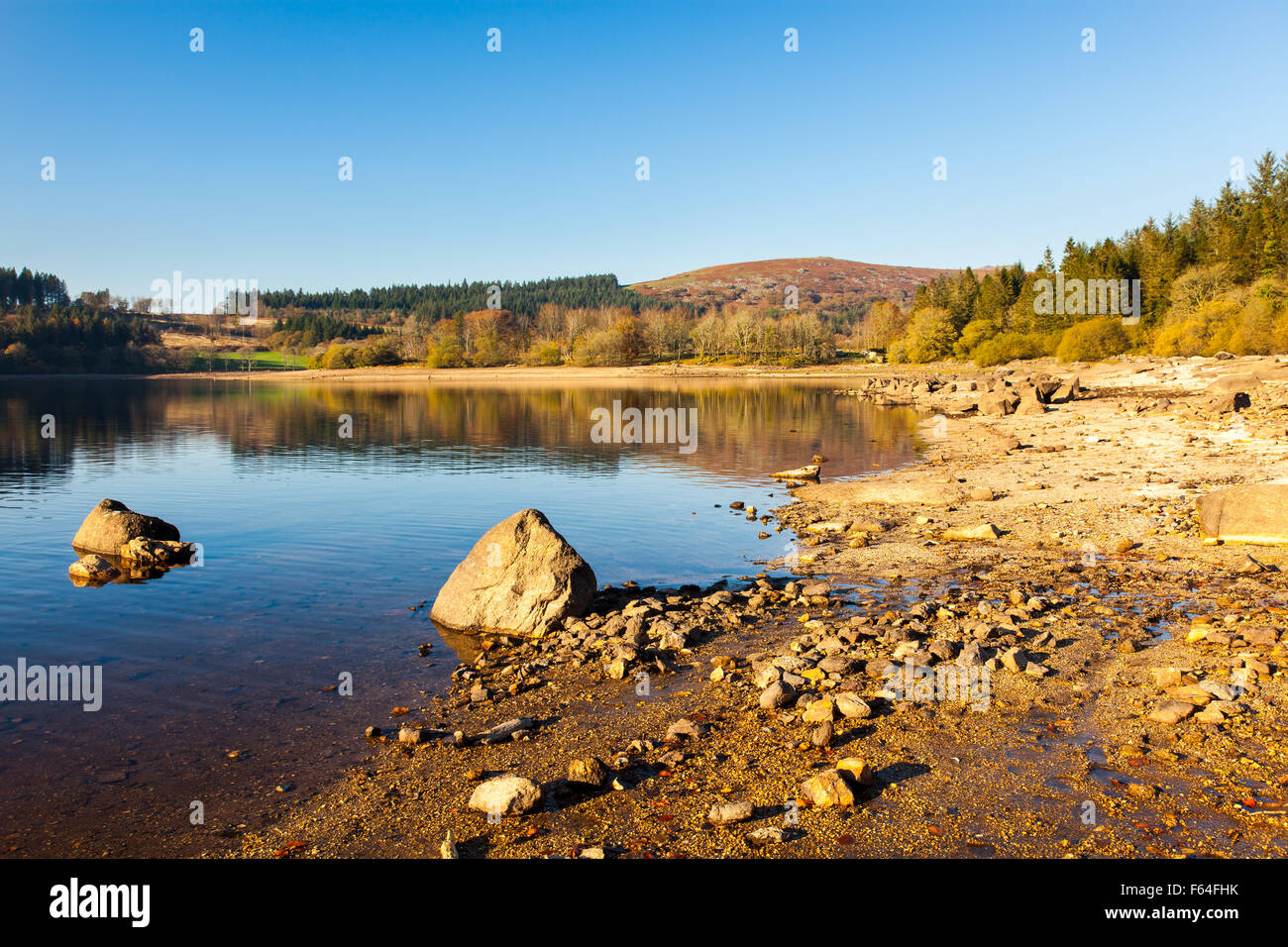Burrator Reservoir on Dartmoor National Park one of the reservoirs ...