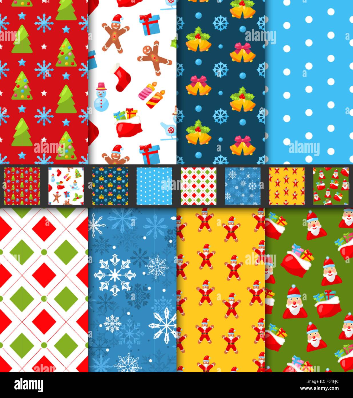 Set Christmas Seamless Patterns Stock Vector Image & Art - Alamy
