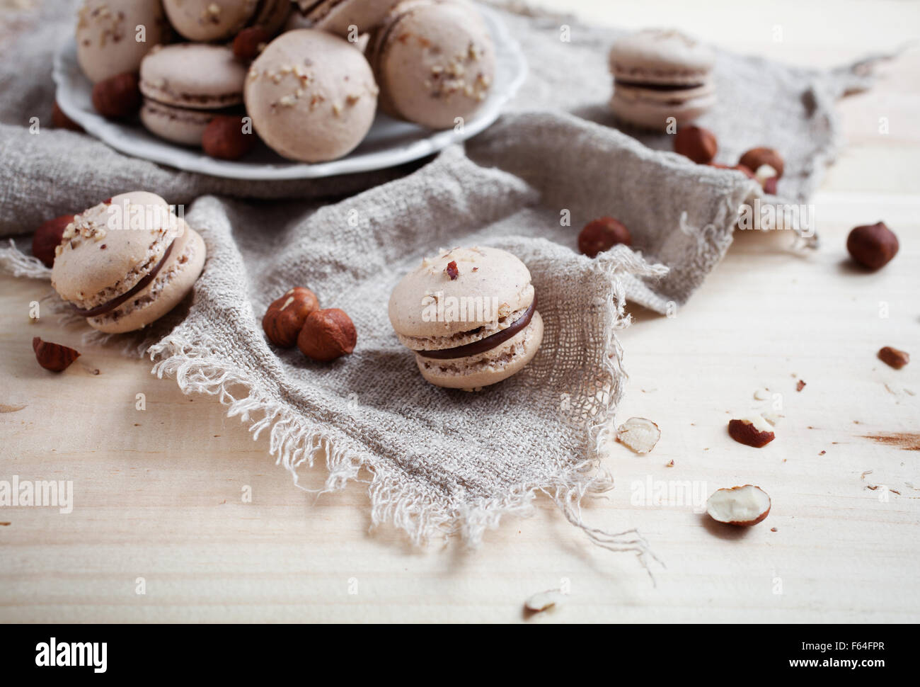 Baking macaroons with nuts and chocolate Stock Photo - Alamy