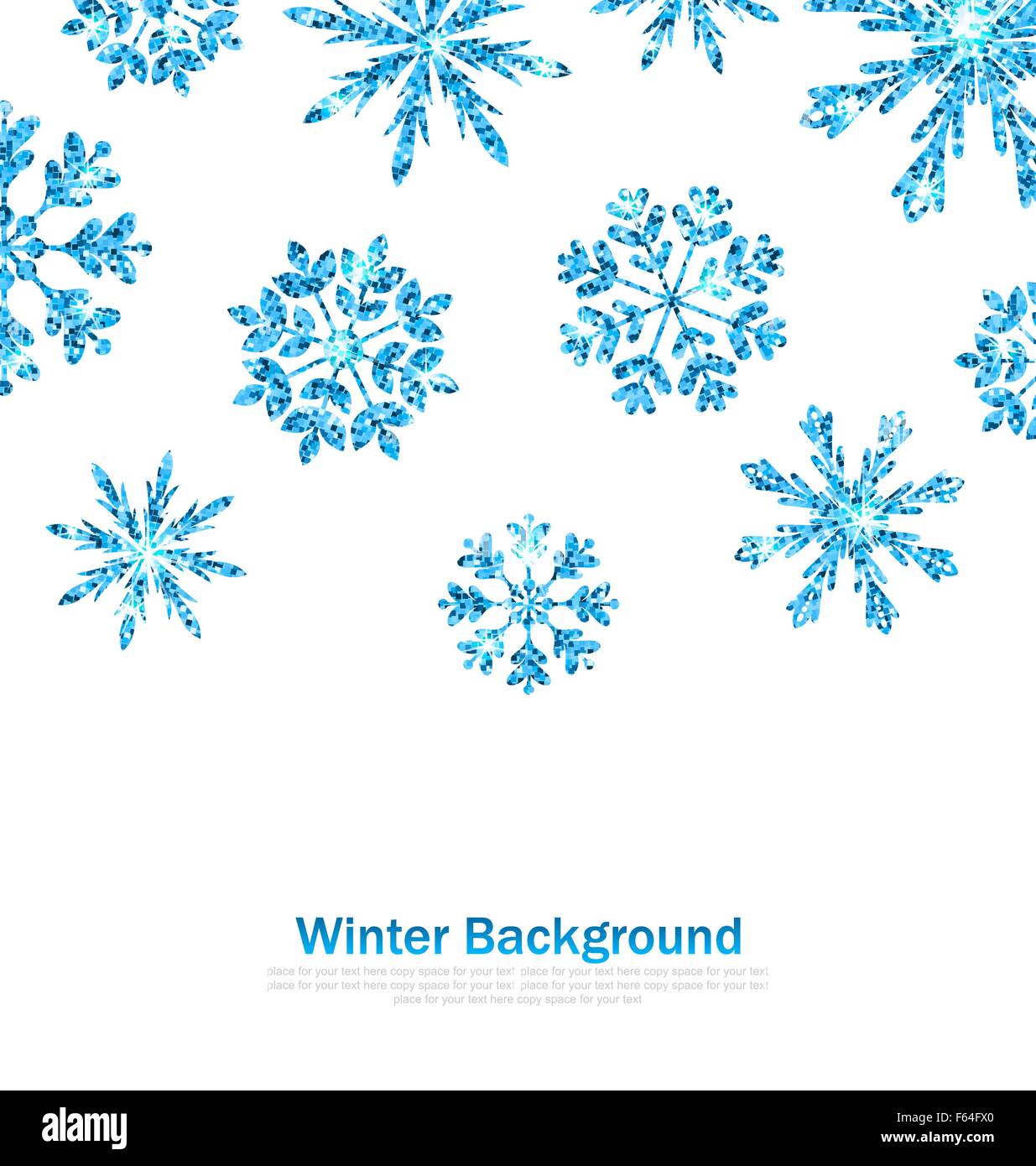 Winter Background with Sparkle Snowflakes Stock Vector Image & Art - Alamy