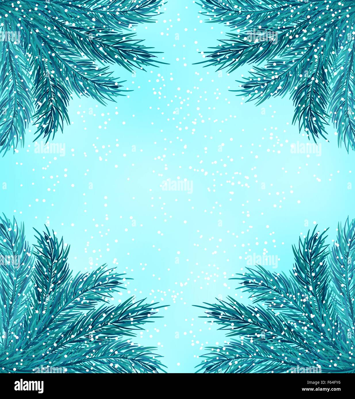 Tree branches snow blue Stock Vector Images - Alamy