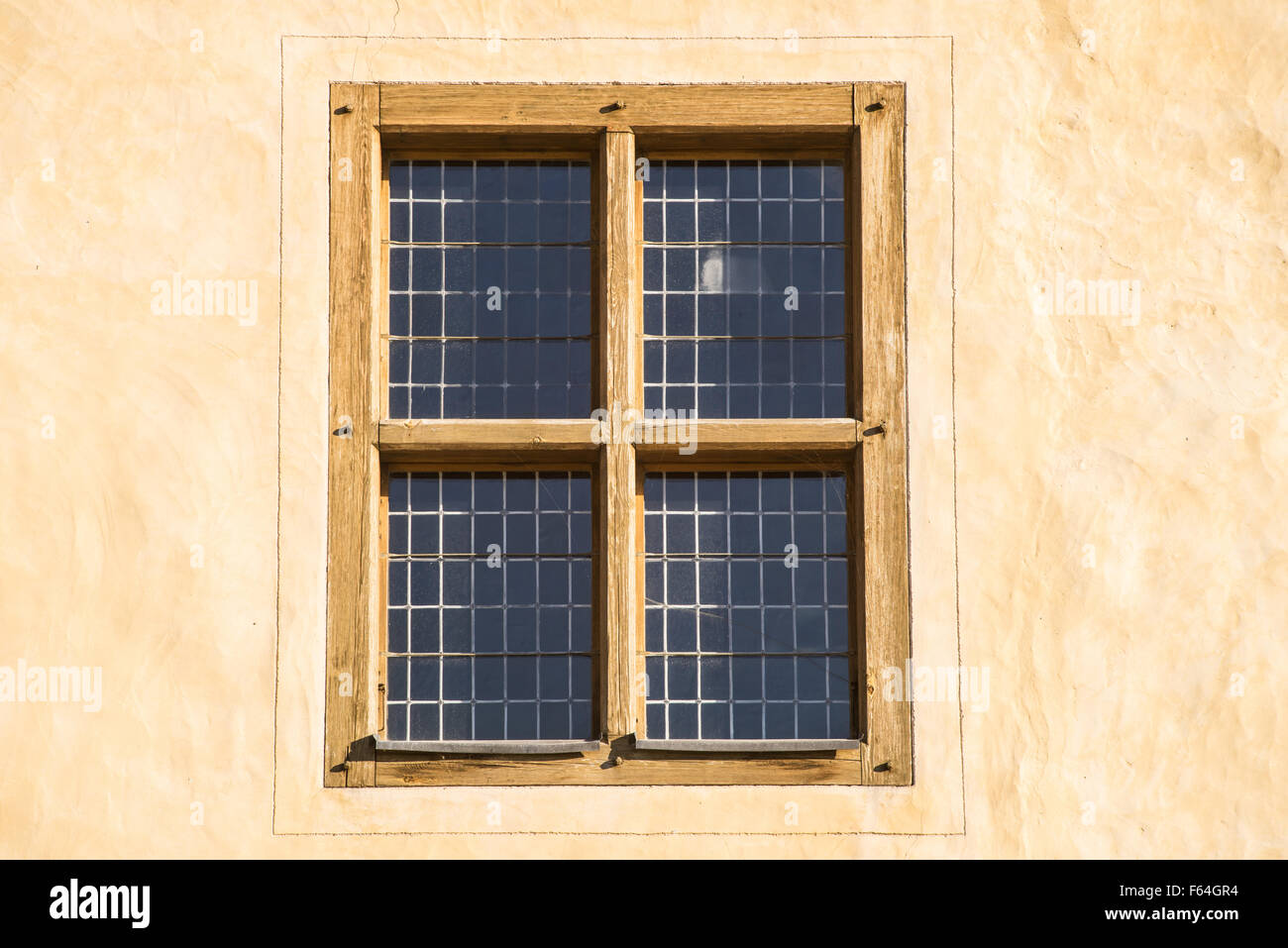 Old window with bars. Window in the castle Stock Photo - Alamy
