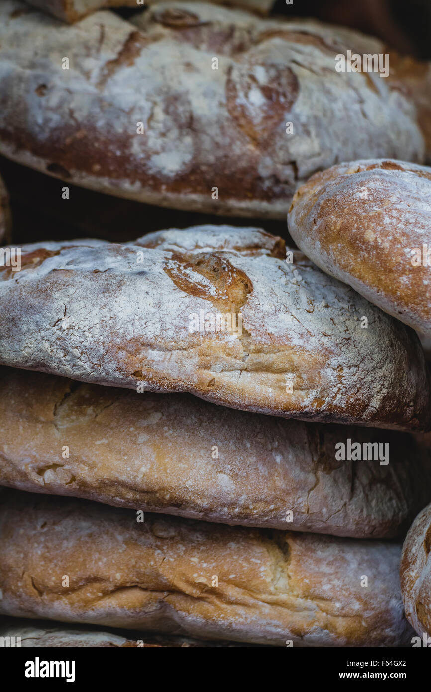 artisan bread in ancient medieval fair, Spain Stock Photo - Alamy