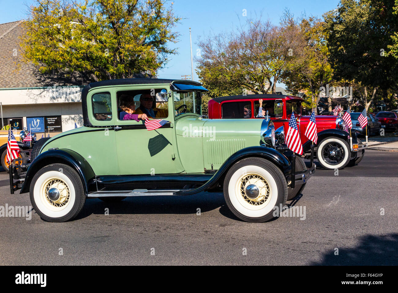 A Ford Model A coupe at the 2015 Modesto California Veterans Day Parade ...