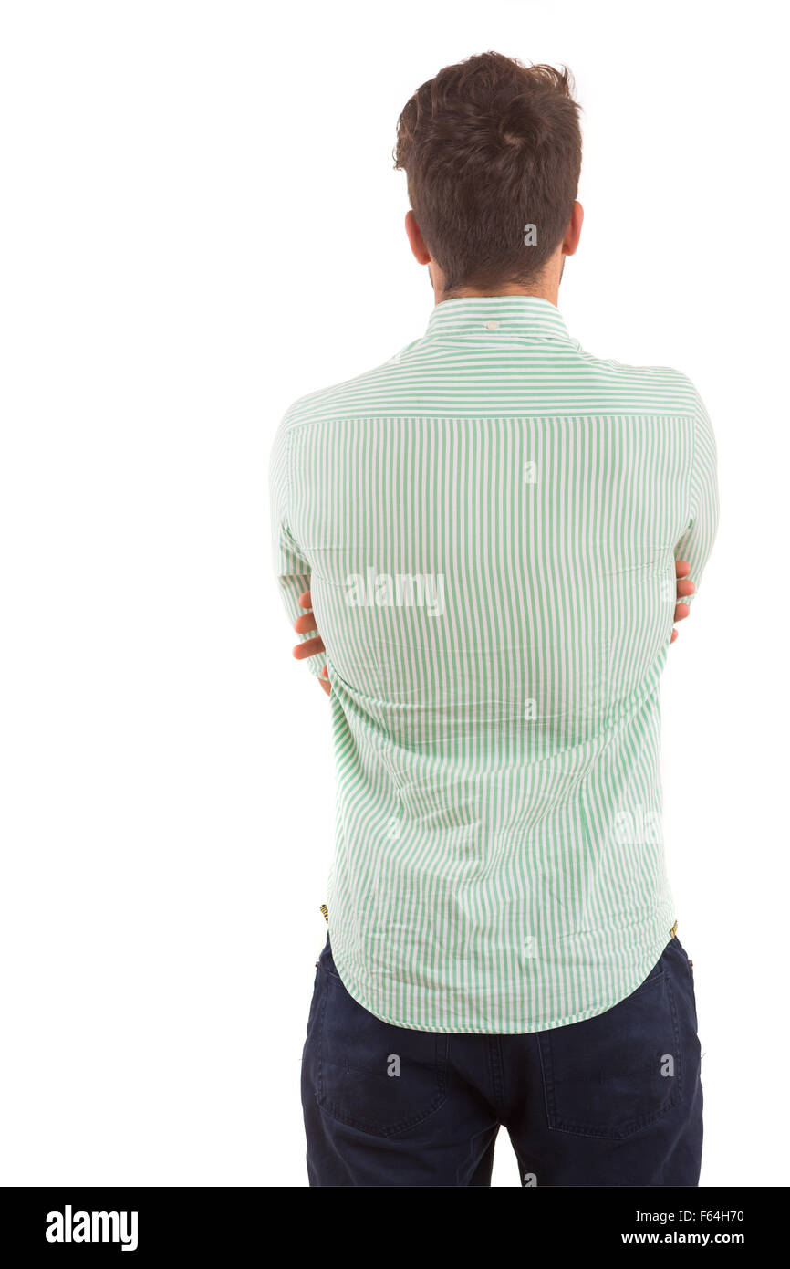 Young man with back turned to camera Stock Photo - Alamy