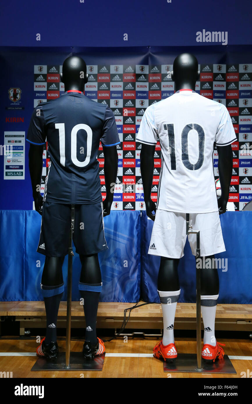 Tokyo, Japan. 5th Nov, 2015. Men's new home and away kit (JPN) Football ...