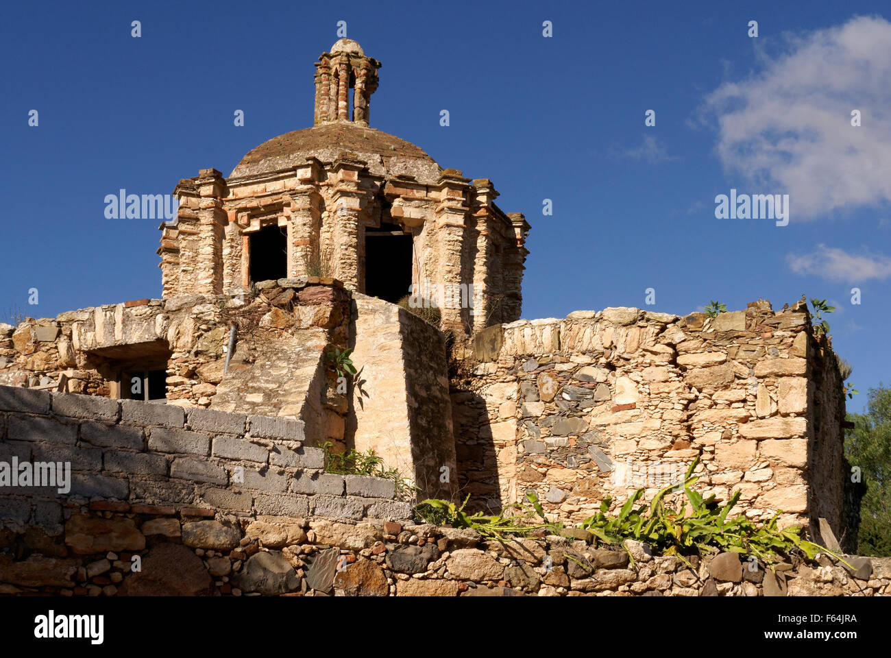 Ruined Spanish colonial chapel Capilla del Refugio in the 19th century ...