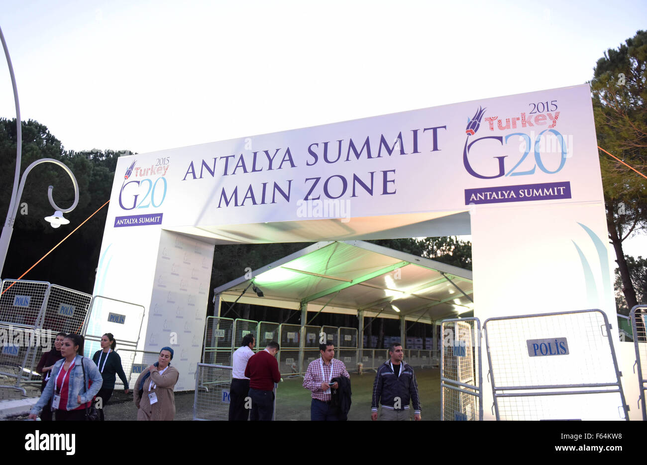 Antalya, Turkey. 11th Nov, 2015. The entry of the G20 summit main zone ...