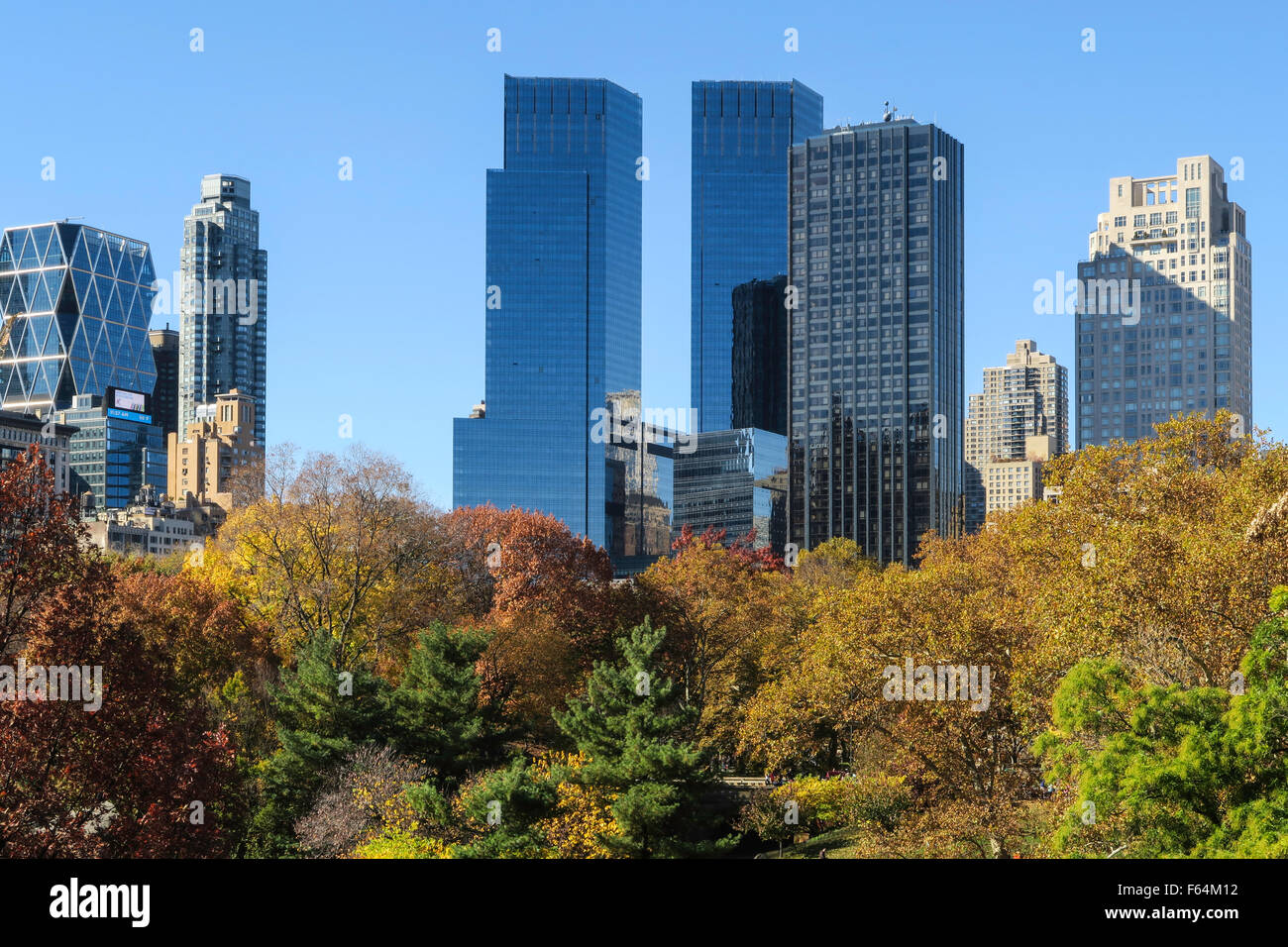 West Side Manhattan Skyline and Central Park, NYC Stock Photo - Alamy