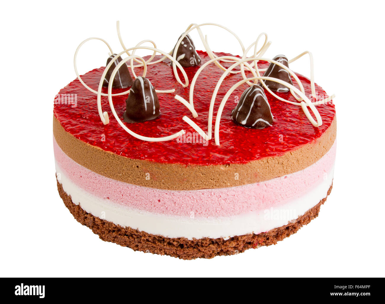 Delicious biscuit cake isolated on white background Stock Photo - Alamy