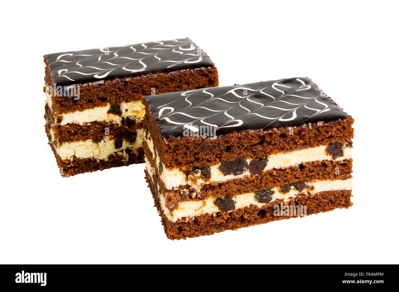 Delicious biscuit cake isolated on white background Stock Photo - Alamy