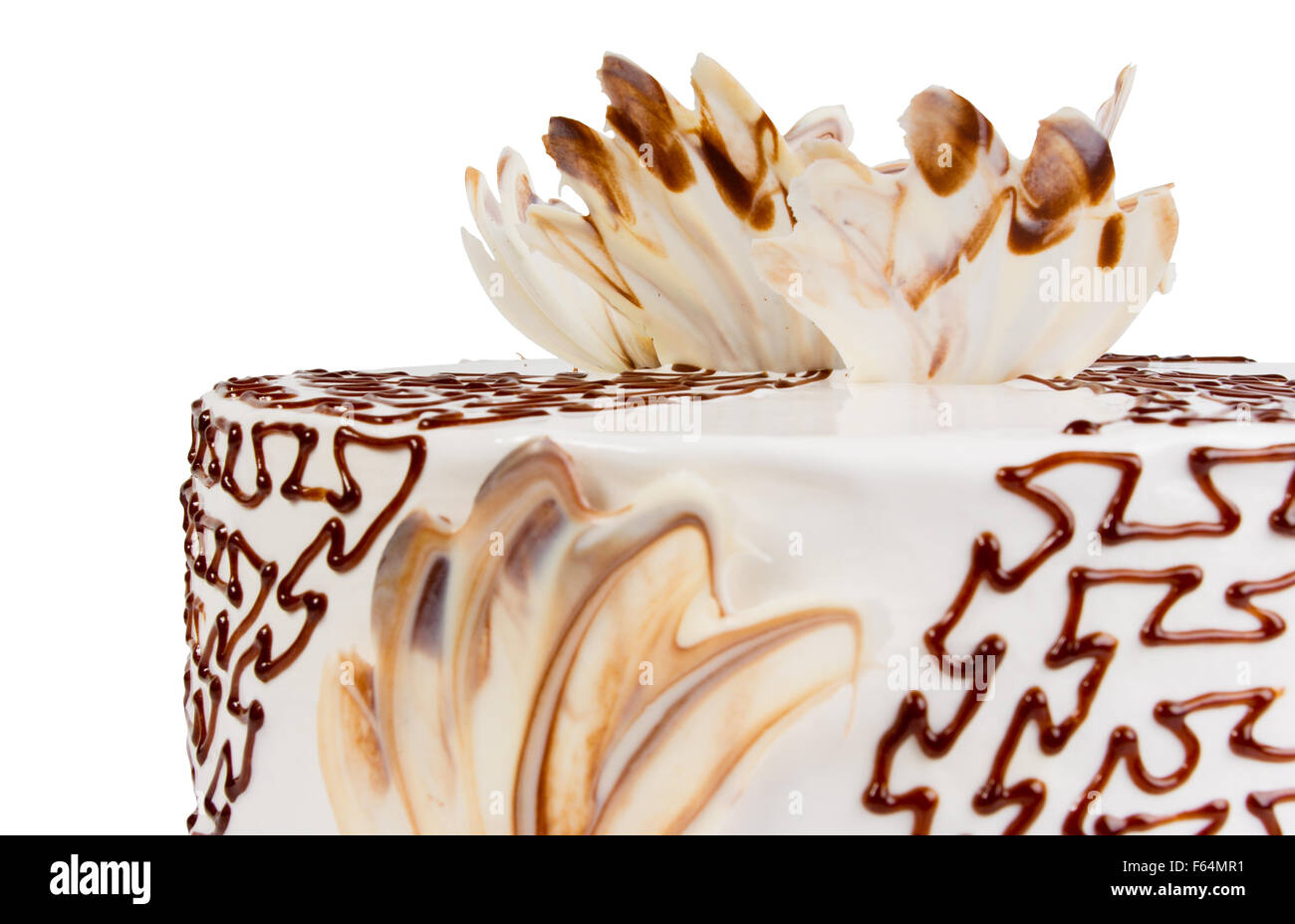 Delicious biscuit cake isolated on white background Stock Photo - Alamy