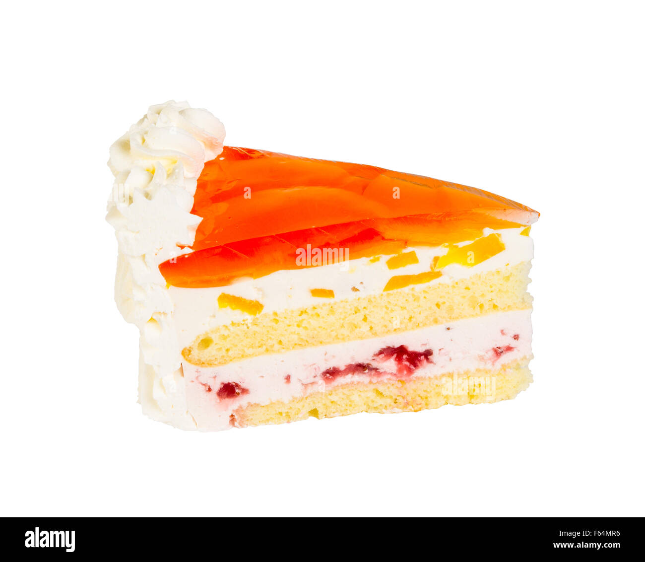 Delicious biscuit cake isolated on white background Stock Photo - Alamy