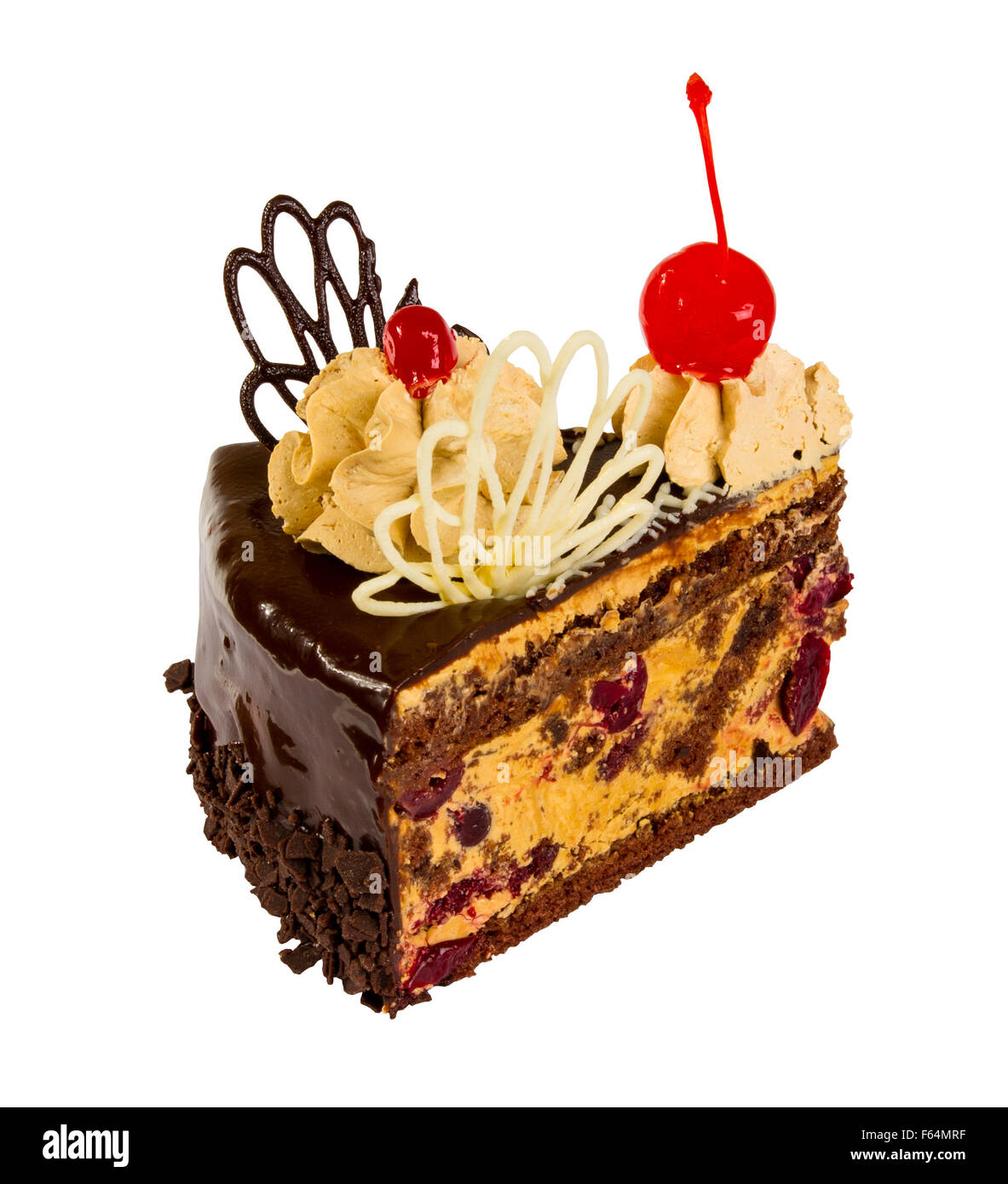 Delicious biscuit cake isolated on white background Stock Photo - Alamy