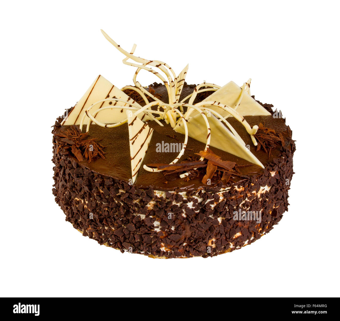 Delicious biscuit cake isolated on white background Stock Photo - Alamy