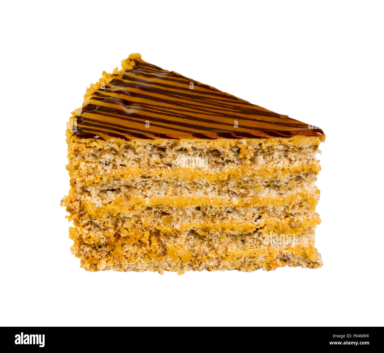 Delicious biscuit cake isolated on white background Stock Photo - Alamy