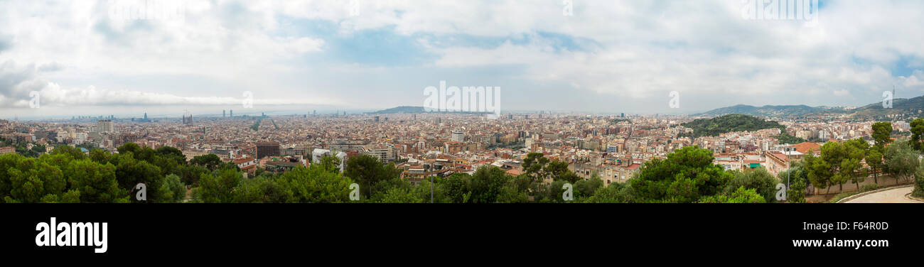Panoramic view of Barcelona city Stock Photo - Alamy