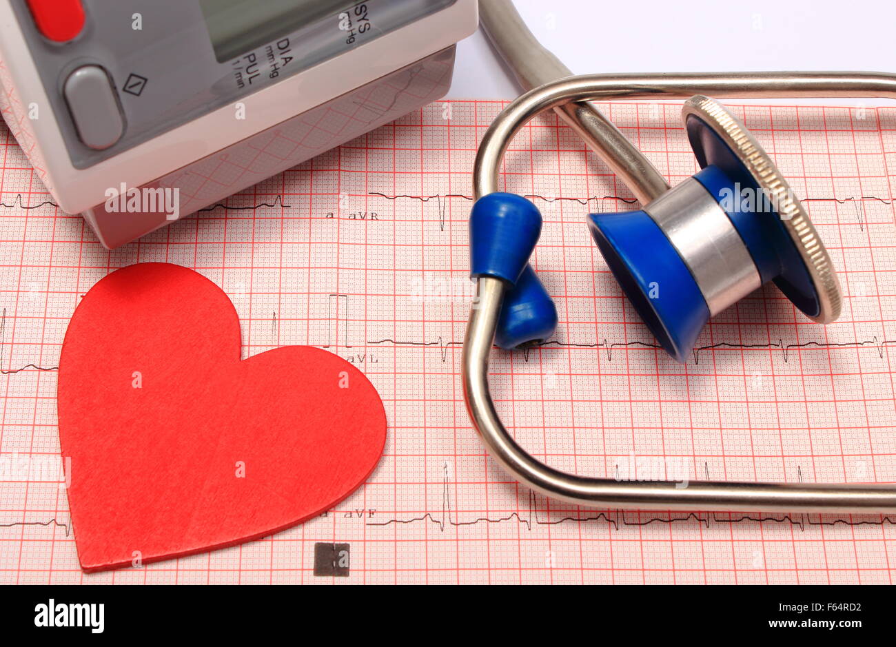 Medical stethoscope, instrument for measuring blood pressure and red ...