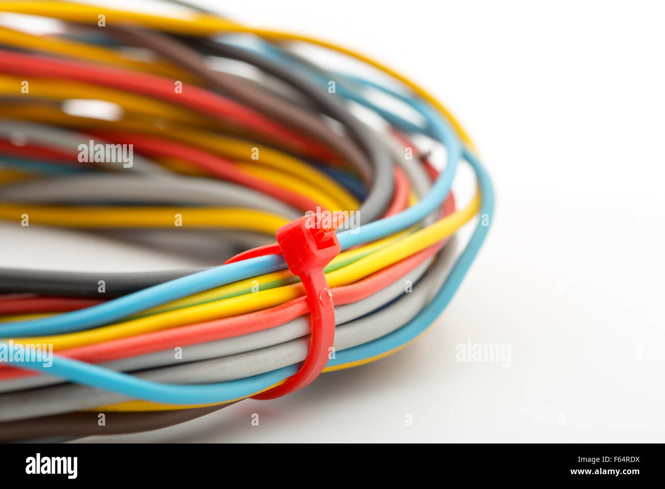 Bunch of colorful cables isolated on white Stock Photo - Alamy
