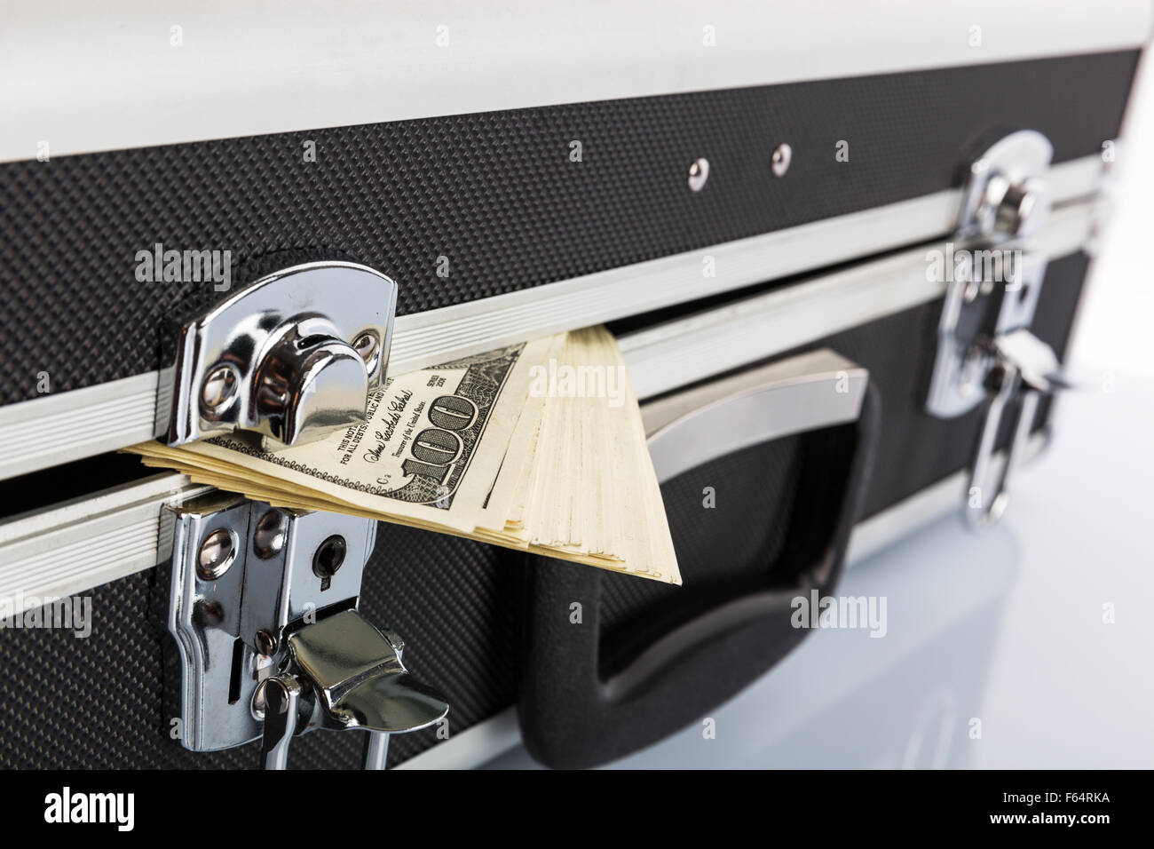 Case full of dollar on white background, closeup Stock Photo - Alamy